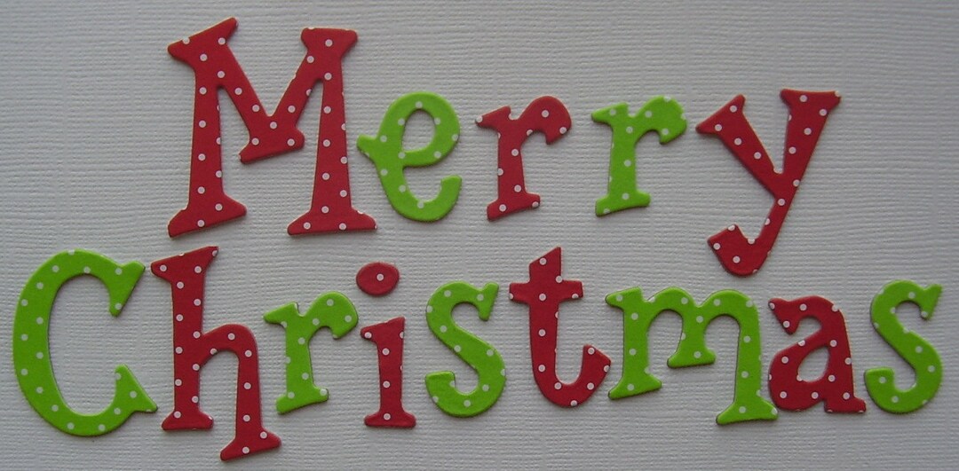 Merry Christmas - Chipboard Letters - Polka Dots Seasonal Alphabet Die ...
