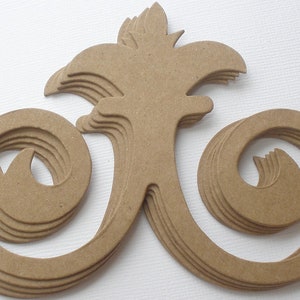 CROWN SCROLL Flourish - Chipboard Die Cuts - Bare Decorative Accent ...