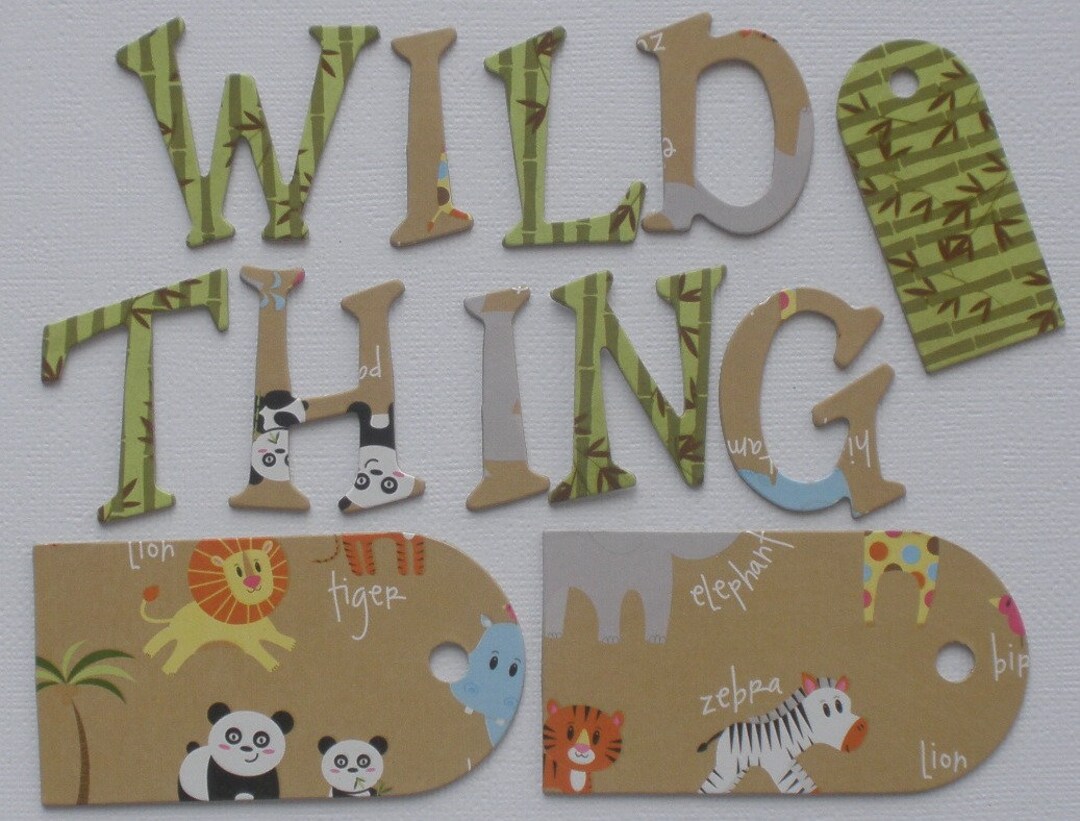 Wild Thing Animal Chipboard Alphabets, Die Cut Letters, Scrapbook ...