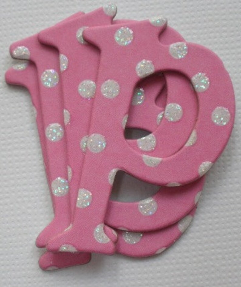 Fairytale Pink - Glitter Polka Dot Chipboard Letters / Alphabet Die ...