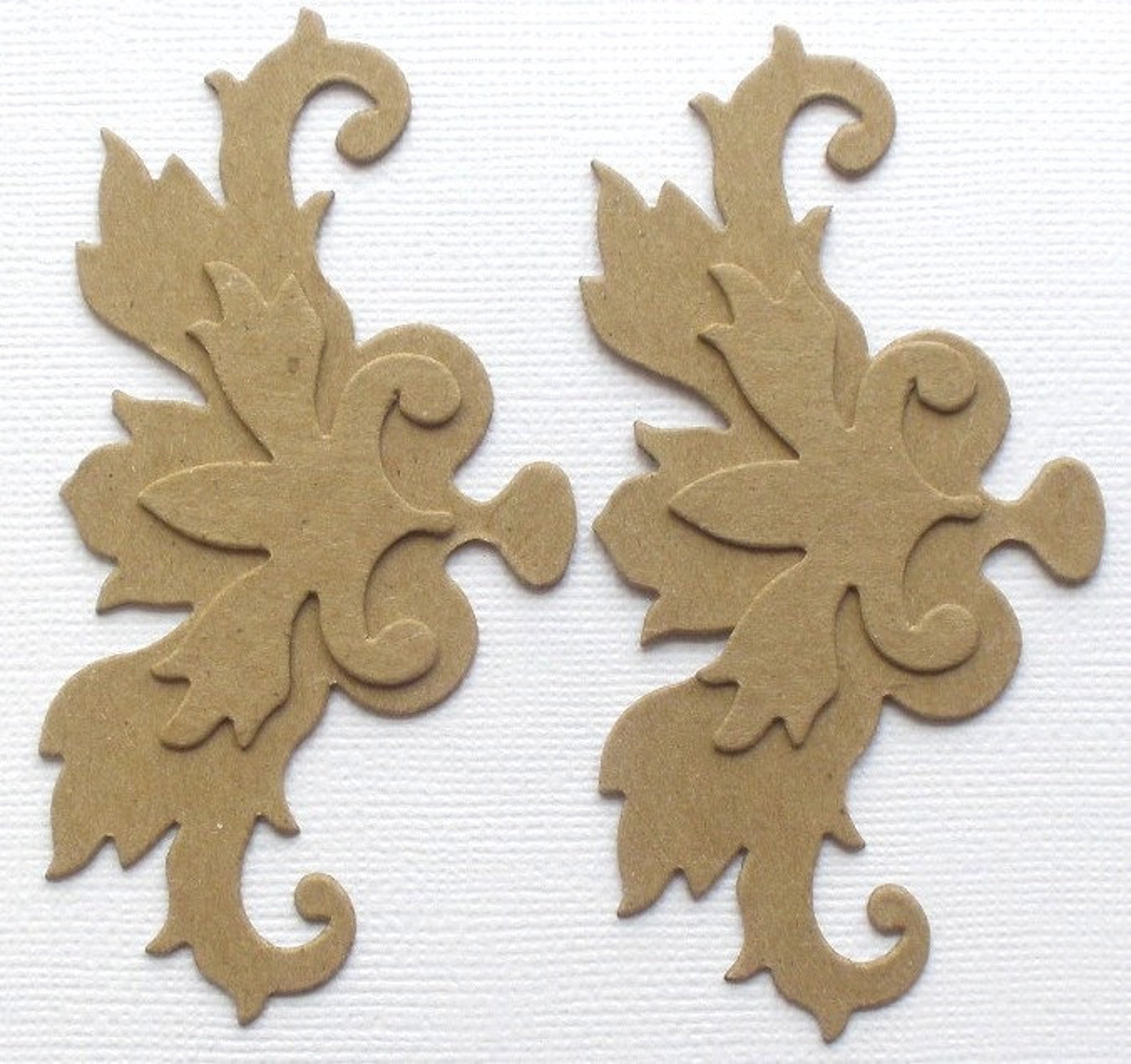 Layered Flourish Scrolls - Chipboard Die Cuts - Border Accents - Bare ...
