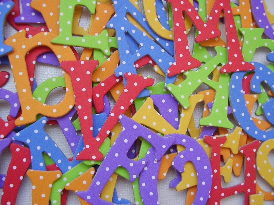 Primary Polka Dot Alphabets - Chipboard Letters - Scrapbook Die Cuts ...