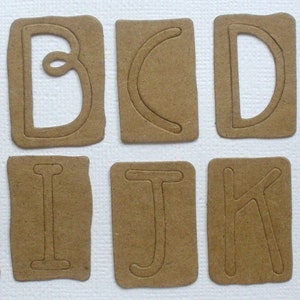DOODLE BLOCK FONT - 64 Piece Set - Letters / Heart / - Raw Chipboard ...