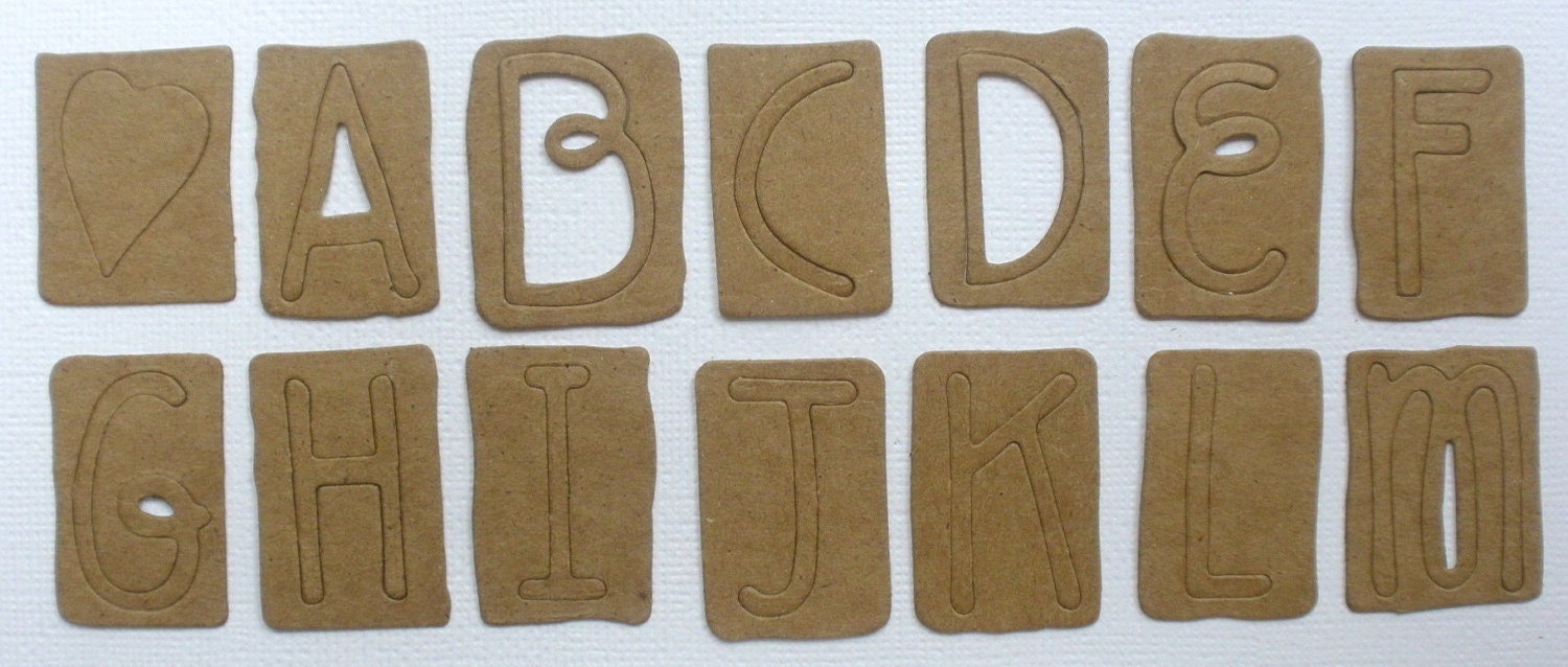 DOODLE BLOCK FONT 64 Piece Set Letters / Heart / Raw | Etsy