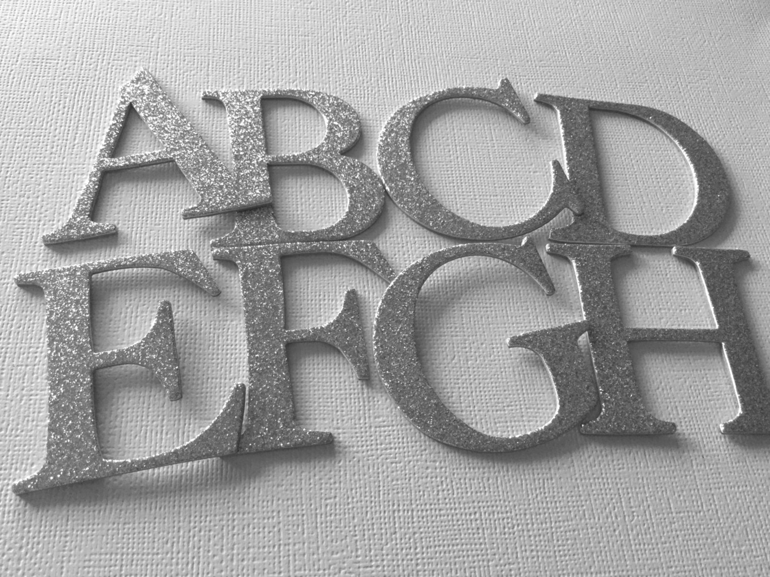 2 Inch Silver Glitter Letters Elegant Chipboard Die - Etsy