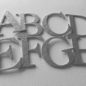 2" Inch Silver Glitter Letters - Elegant Chipboard Die Cuts - 26 Pieces ...