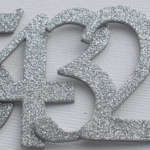 2" Inch Tall - Glitter Chipboard Numbers - Wedding Table Numbers ...