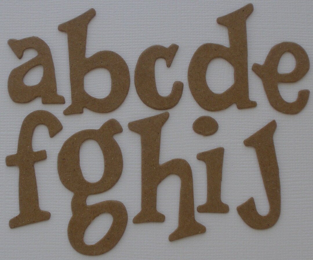 FUN SERIF FONT - 60 Lowercase Letters - Plain Chipboard Letter Die Cuts ...
