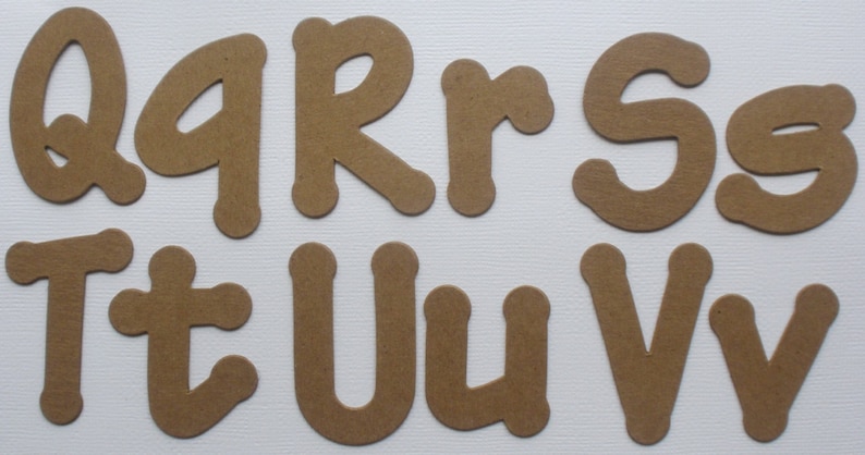 CHUNKY FONT COMBO - 56 Piece Set - Letters - Raw Chipboard Die Cuts ...