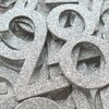 2" Inch Silver Glitter Table Numbers - Glittered Card Stock - Double ...