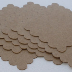 NESTING SCALLOP SQUARES Chipboard Die Cuts - 2 Graduated Sizes - 4 1/2 ...