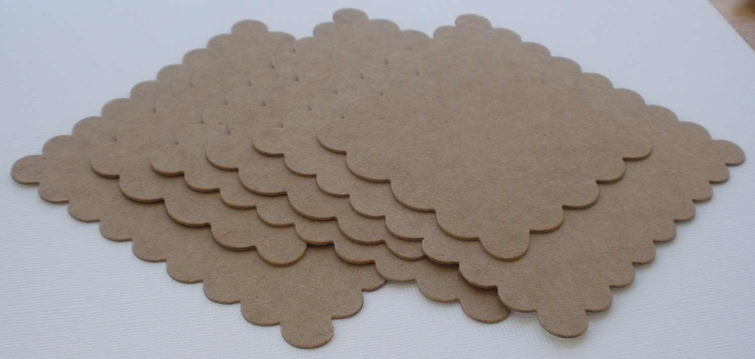 NESTING SCALLOP SQUARES Chipboard Die Cuts 2 Graduated Sizes - Etsy