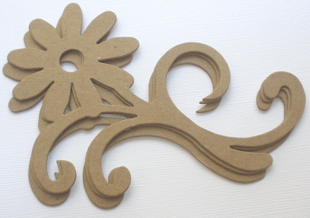 Flourish FLORAL - Raw Chipboard Bare Die Cuts - Etsy