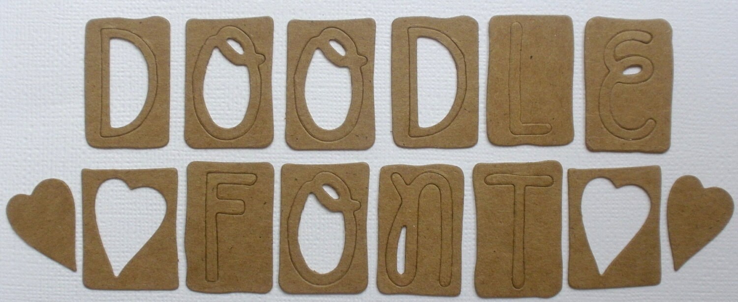 DOODLE BLOCK FONT 64 Piece Set Letters / Heart / Raw | Etsy
