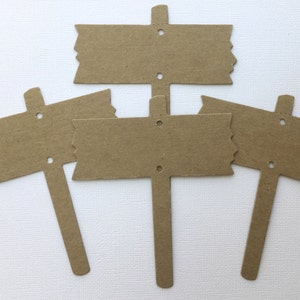 Picket Sign - Chipboard Die Cuts - Bare Kraft Embellishments - Etsy