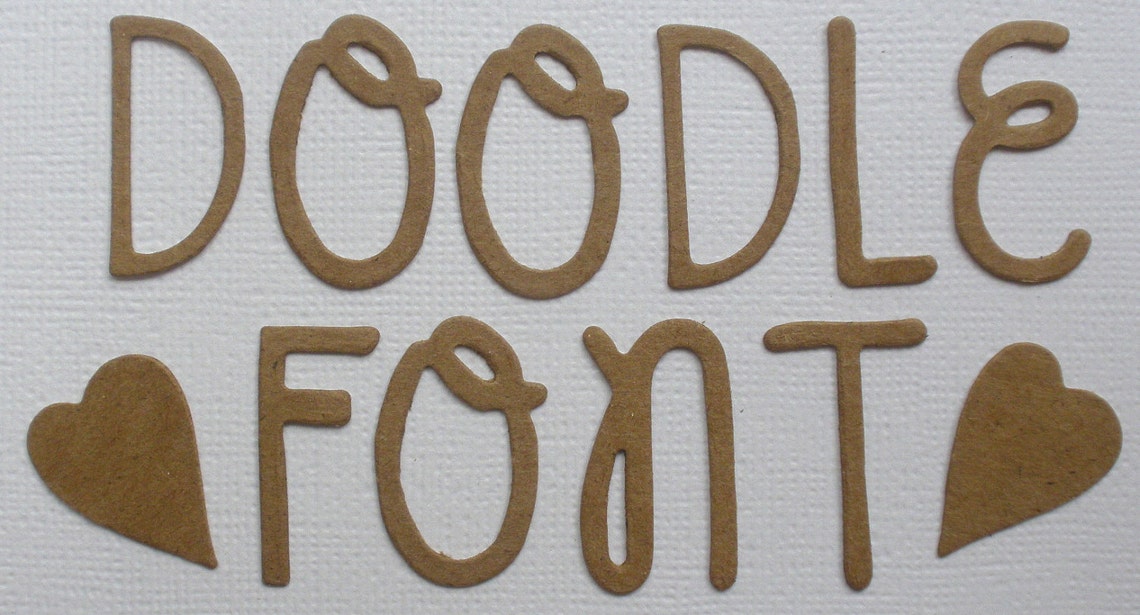 DOODLE BLOCK FONT 64 Piece Set Letters / Heart / Raw - Etsy