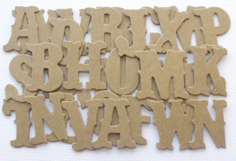 1 1/4 Vintage Chipboard Letters 72 Pieces Alphabet - Etsy