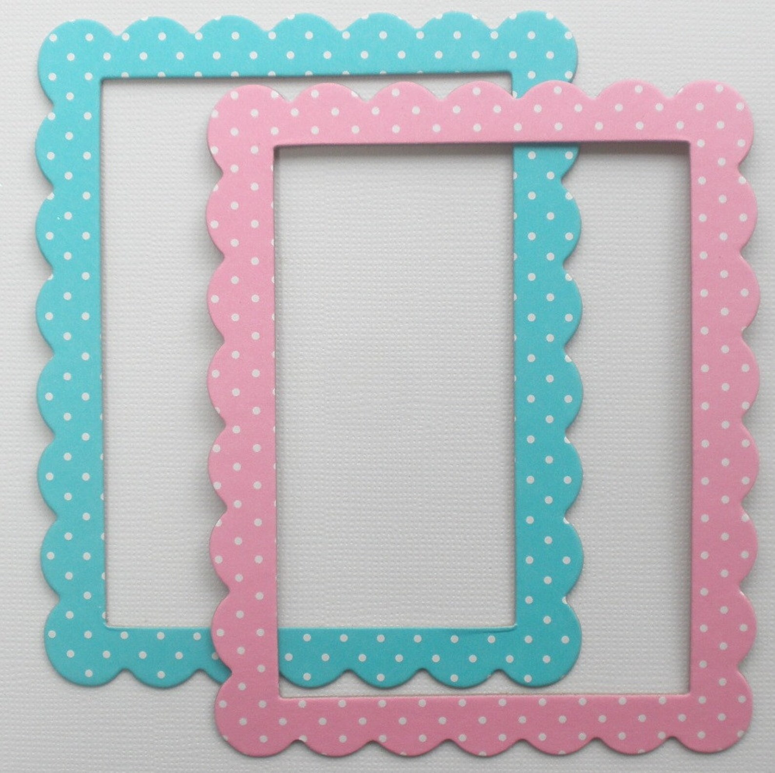 4 Scallop Picture Frames DOODLEBUG Brites Polka Dot - Etsy