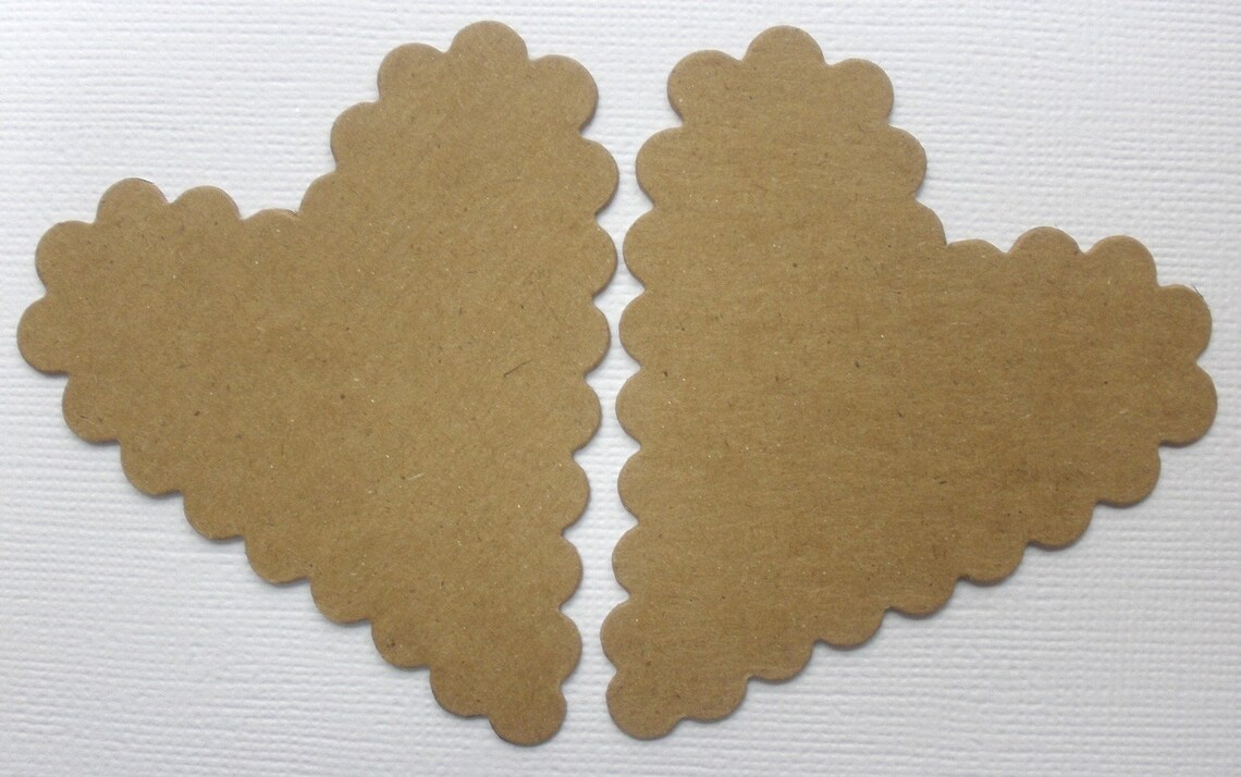 4 SCALLOP HEARTS Bare Chipboard Heart Die Cuts 3 Inch - Etsy
