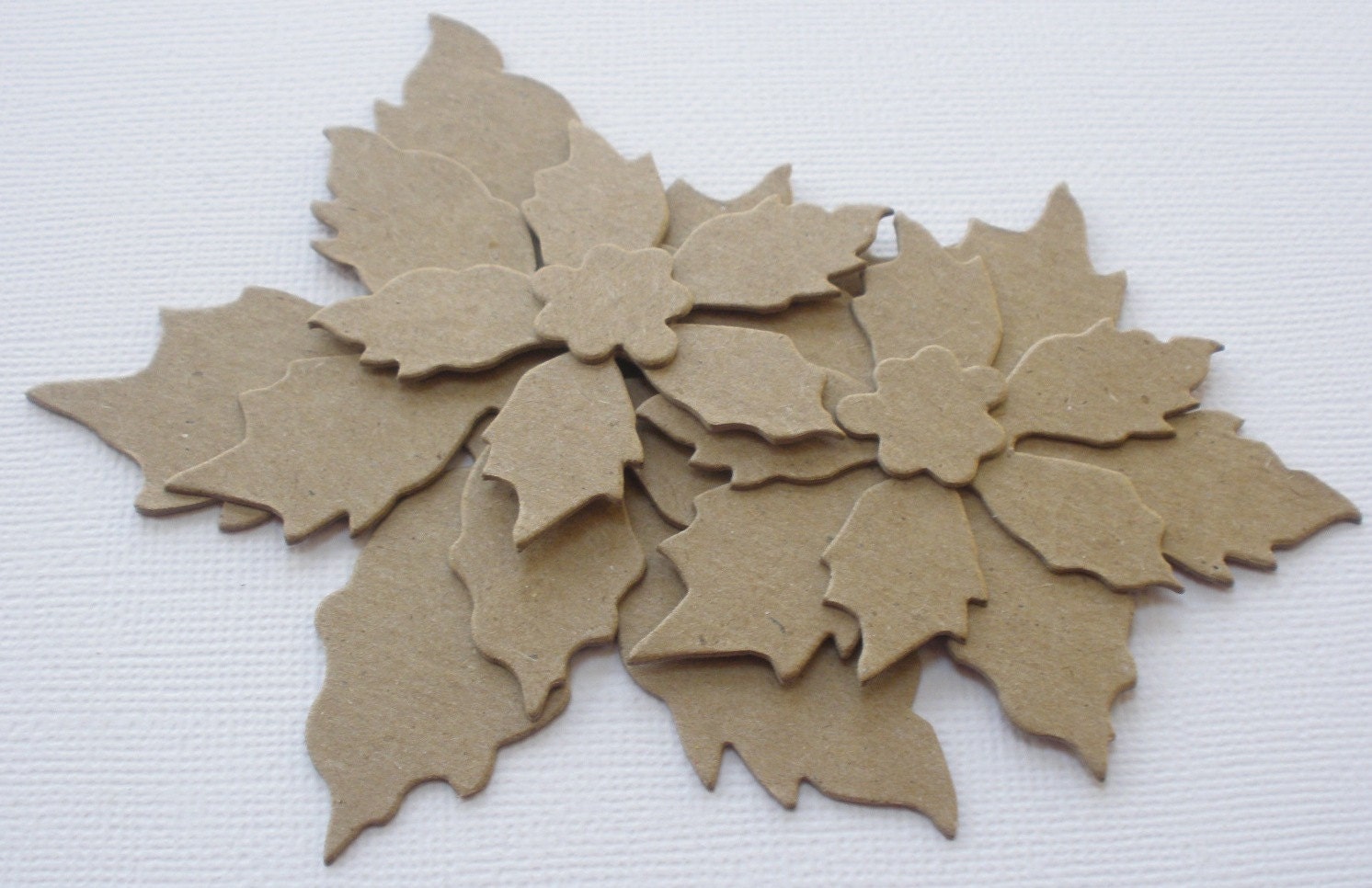 Christmas Poinsettia - Layering Tattered Flower - Chipboard Die Cuts ...