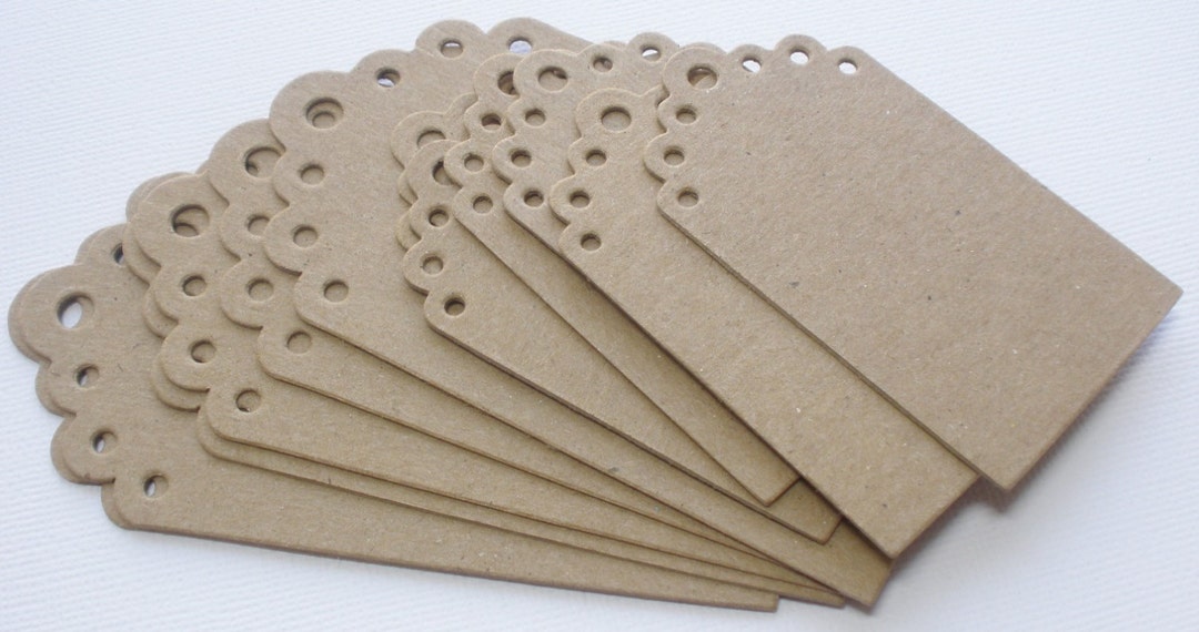 Elisse Eyelet Scallop Tags - Chipboard Die Cuts - Bare Gift Tag ...