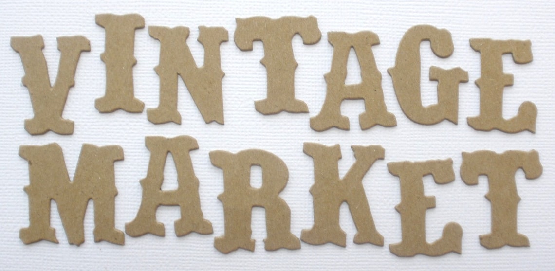 VINTAGE MARKET Font - 72 Piece Alphabet Letters & Numbers - Bare ...