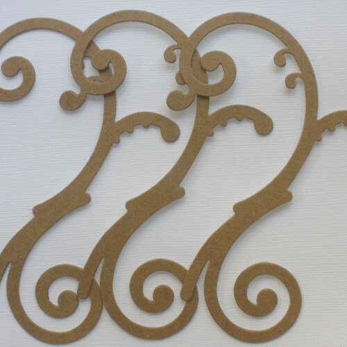 Decorative SCROLLS ACCENT Bare Chipboard Die Cuts Flourish - Etsy