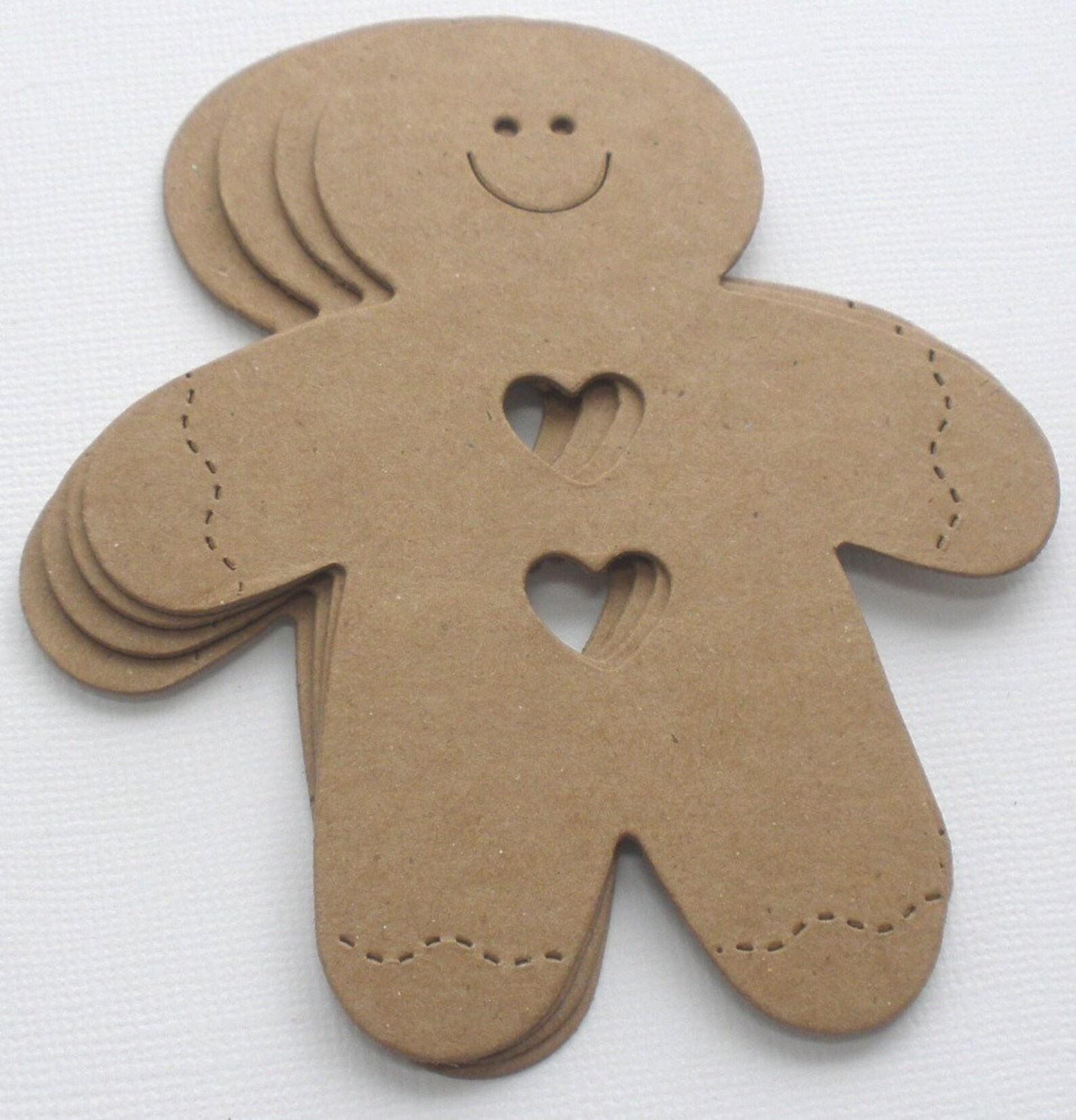 Gingerbread Man With Hearts Bare Chipboard Die Cuts - Etsy