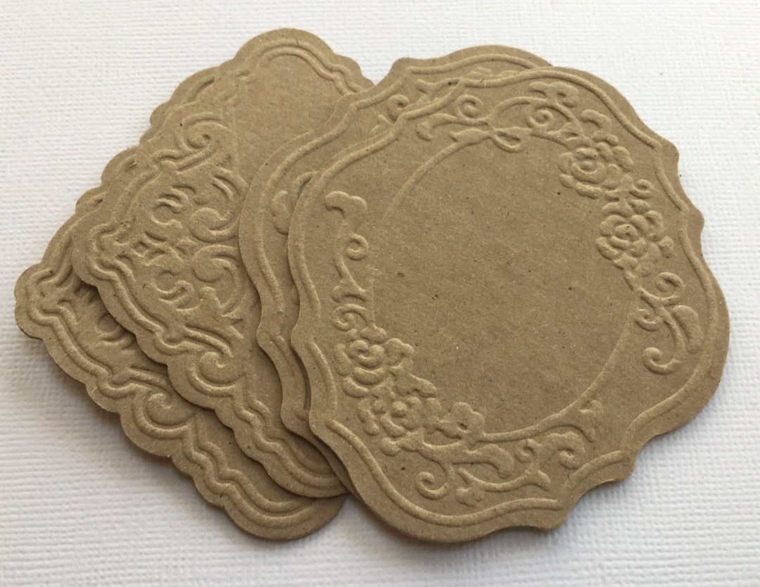 Embossed Labels, Tags & Mats - Chipboard Die Cuts - Bare Embellishments ...