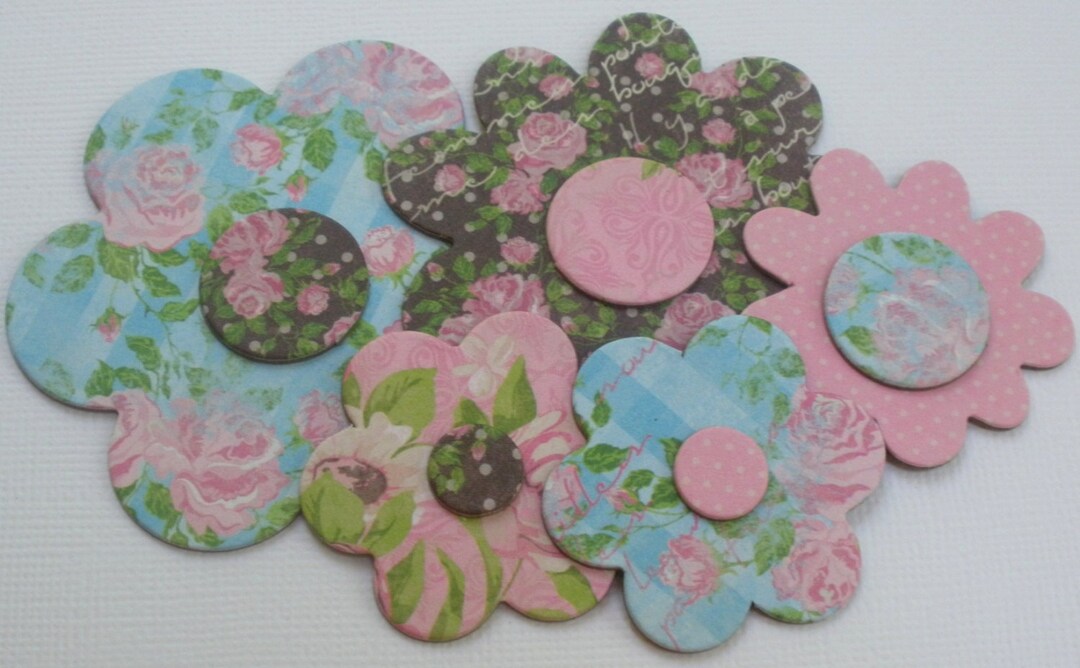 Cottage Rose Florals - Flower Chipboard Die Cuts - Soft & Delicate ...