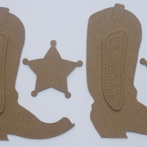COWBOY BOOT & BADGE - Raw Alterable Chipboard Bare Die Cuts - Etsy