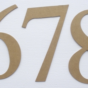 4" Plain Chipboard Numbers -- DIY Wedding Table Numbers Die Cuts - 4 ...