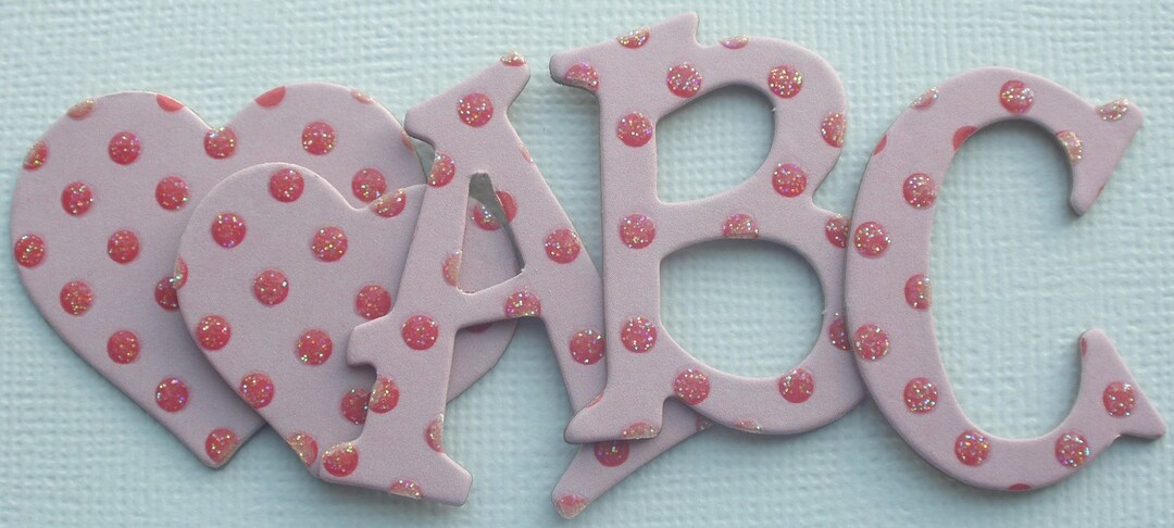 Princess Pink - Glitter Polka Dot Chipboard Alphabet Letters 1.5" Inch ...
