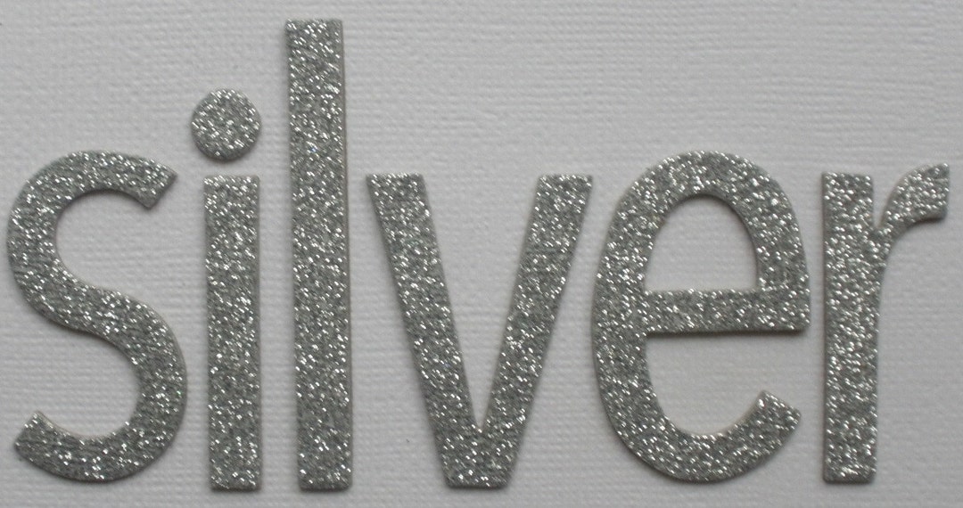 Silver - Glitter Chipboard Alphabet Letters - Lowercase Simple Font - 2 ...
