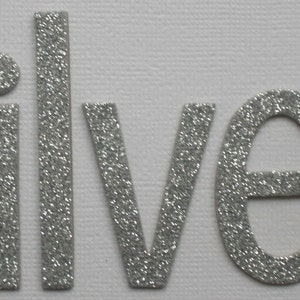 Silver - Glitter Chipboard Alphabet Letters - Lowercase Simple Font - 2 ...