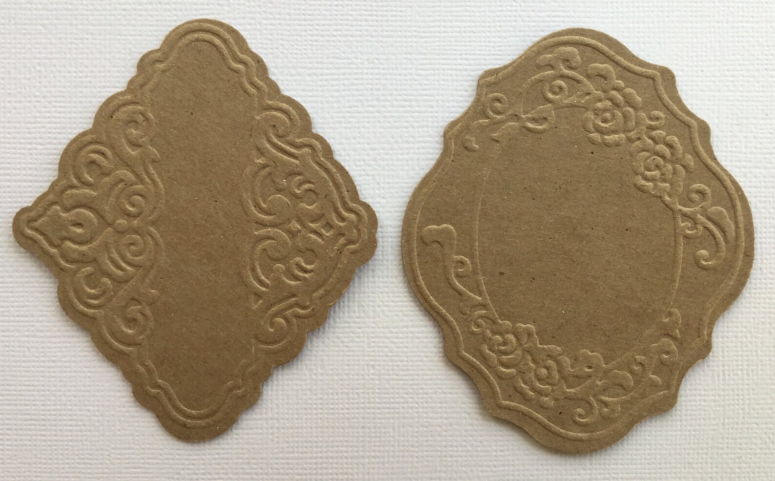 Embossed Labels Tags & Mats Chipboard Die Cuts Bare | Etsy