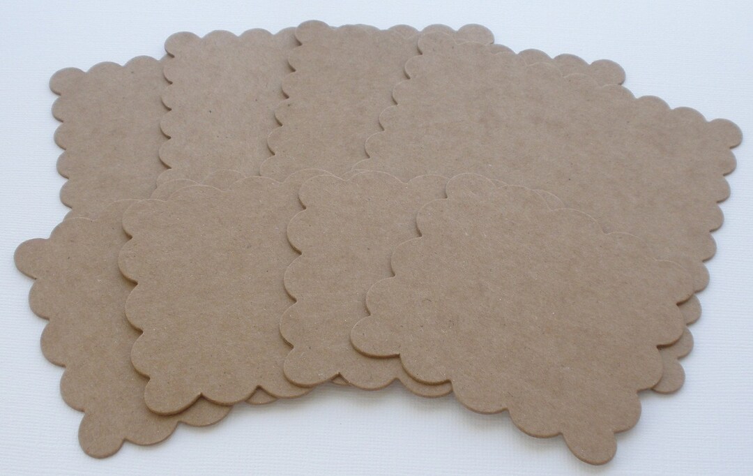 NESTING SCALLOP SQUARES Chipboard Die Cuts - 2 Graduated Sizes - 4 1/2" . . . 3 1/4" Inches - Etsy