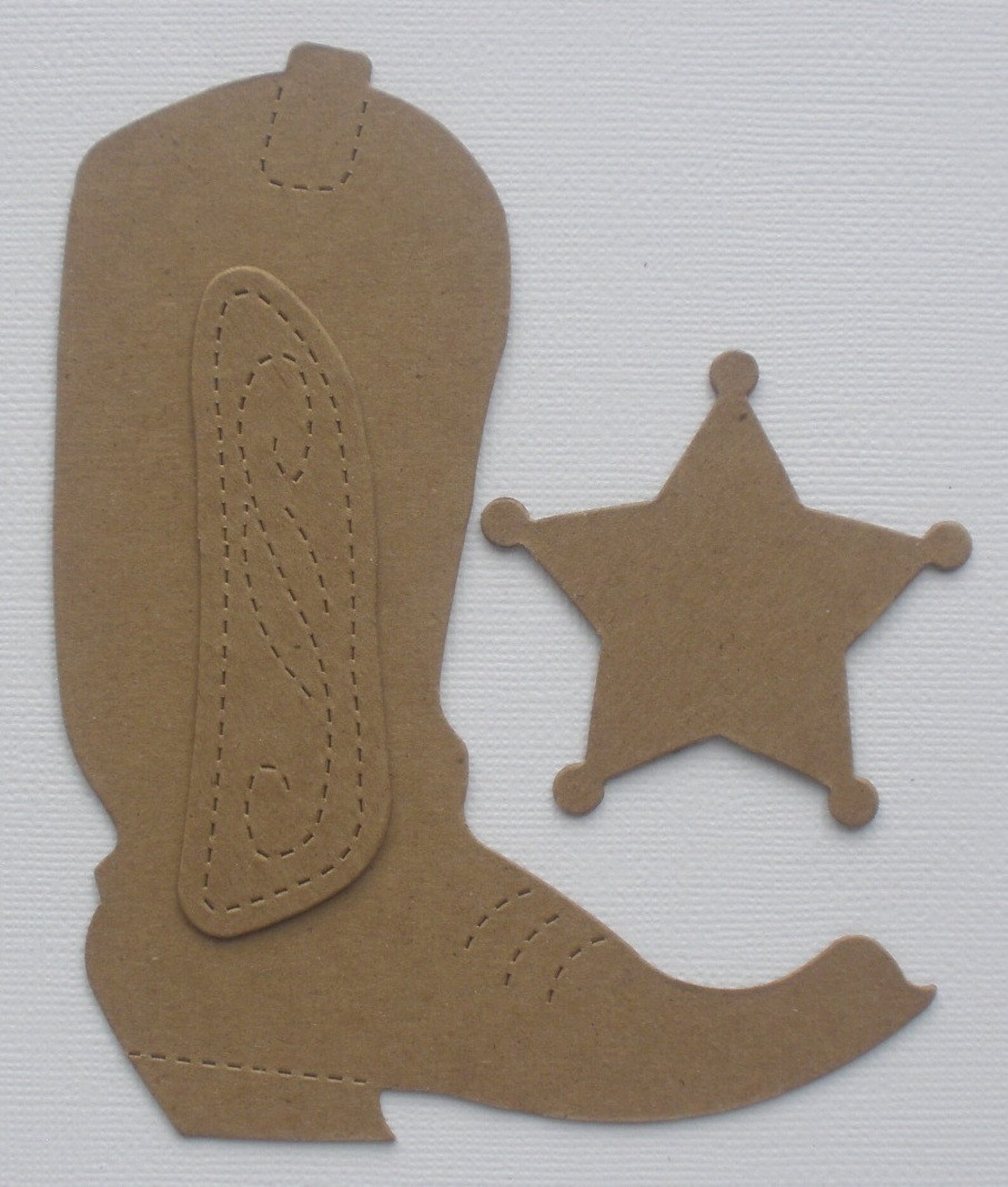 COWBOY BOOT & BADGE - Raw Alterable Chipboard Bare Die Cuts - Etsy