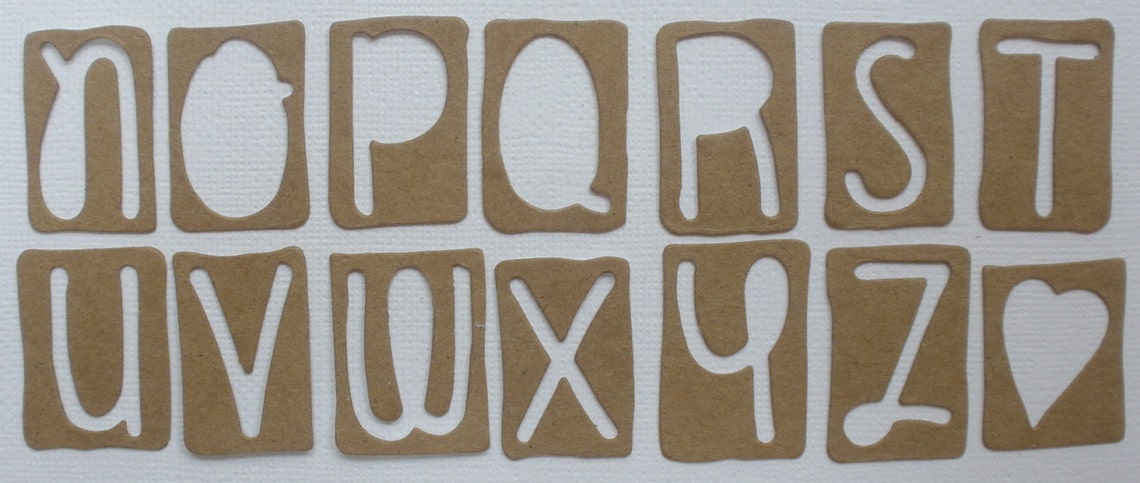 DOODLE BLOCK FONT 64 Piece Set Letters / Heart / Raw - Etsy