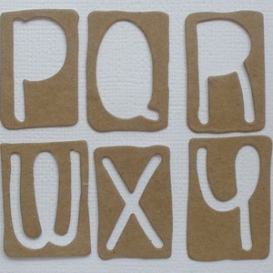DOODLE BLOCK FONT - 64 Piece Set - Letters / Heart / - Raw Chipboard ...