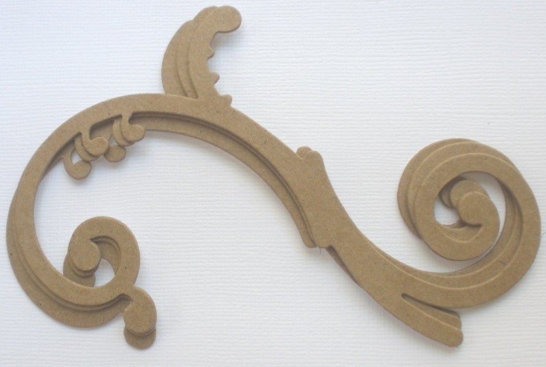 ORNATE FLOURISH SCROLL (style 3) - Raw Chipboard Bare Die Cuts - Etsy