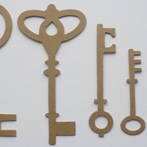 15 Pc. Vintage KEY Kit - Raw Chipboard Bare Die Cuts - Etsy