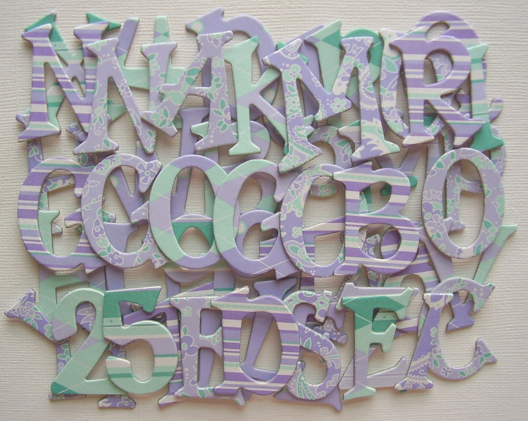 Purple Designs Chipboard Alphabet Letters and Heart Die Cuts - 1.5 ...
