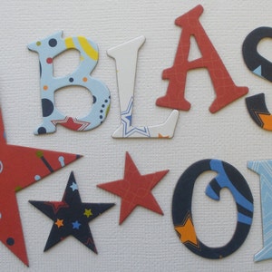 BLAST OFF Chipboard Letter Die Cuts - Star Space Theme Alphabets - 1.5 ...