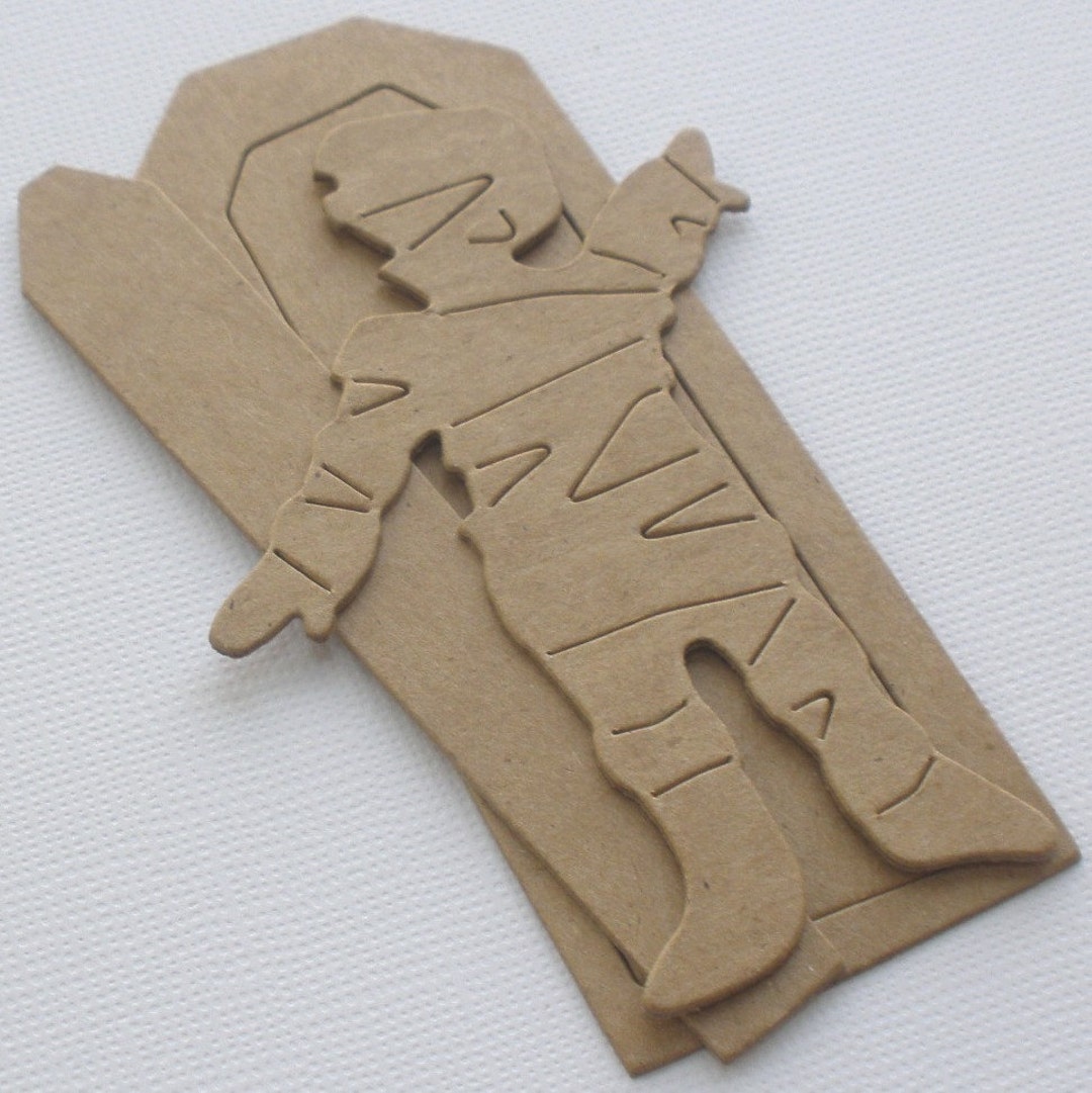 6 Pc. MUMMY and COFFIN Halloween Raw Bare Unfinished Chipboard Die Cuts ...
