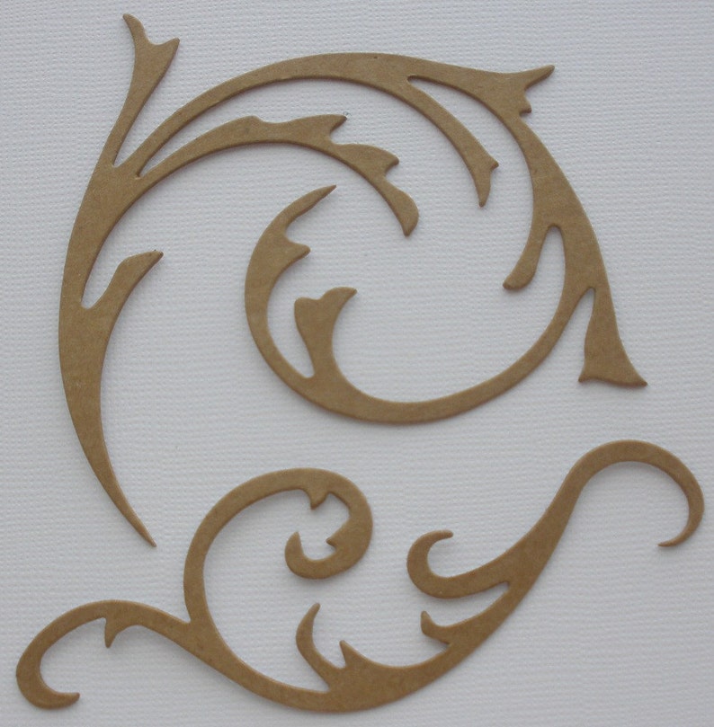 ELEGANT FLOURISH SCROLLS - Bare Chipboard Die Cuts - Decorative Accent ...