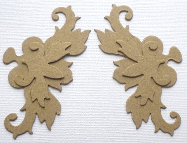 Layered Flourish Scrolls - Chipboard Die Cuts - Border Accents - Bare ...