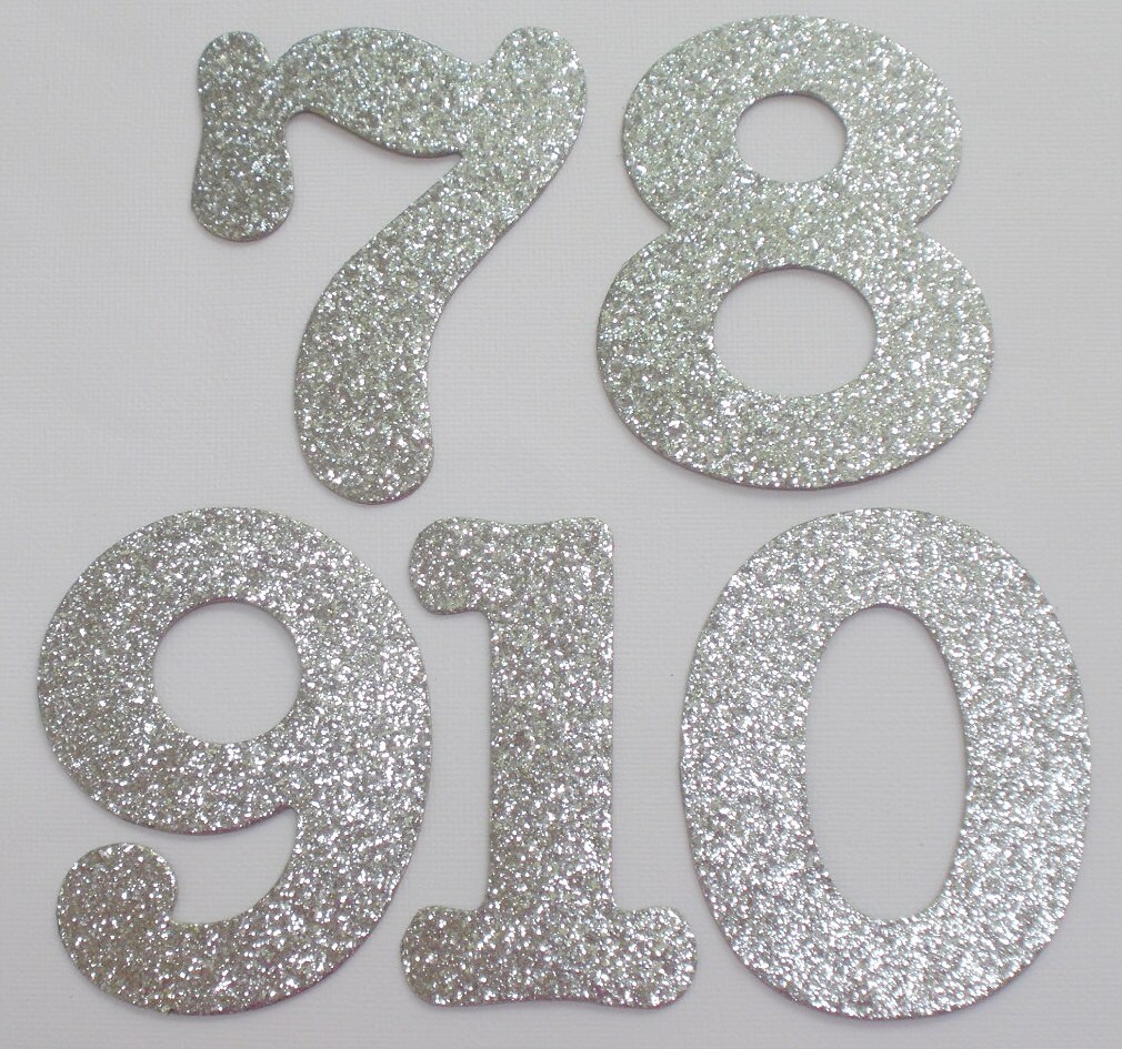3.5 Wedding Table Numbers Silver Glitter Chipboard | Etsy