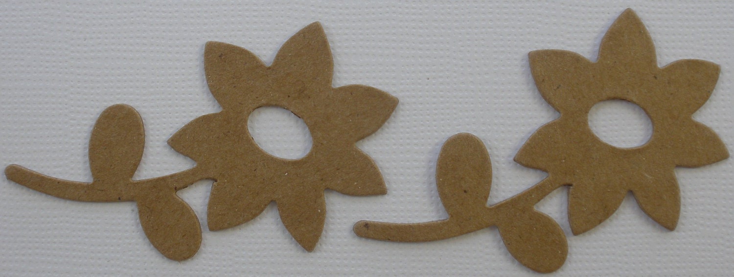 Tiny FLOWER With STEM Chipboard Die Cuts Bare Floral - Etsy