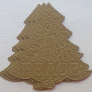 EMBOSSED Christmas Fir Tree - Bare Chipboard Die Cuts - 4 1/4" X 4 1/2 ...